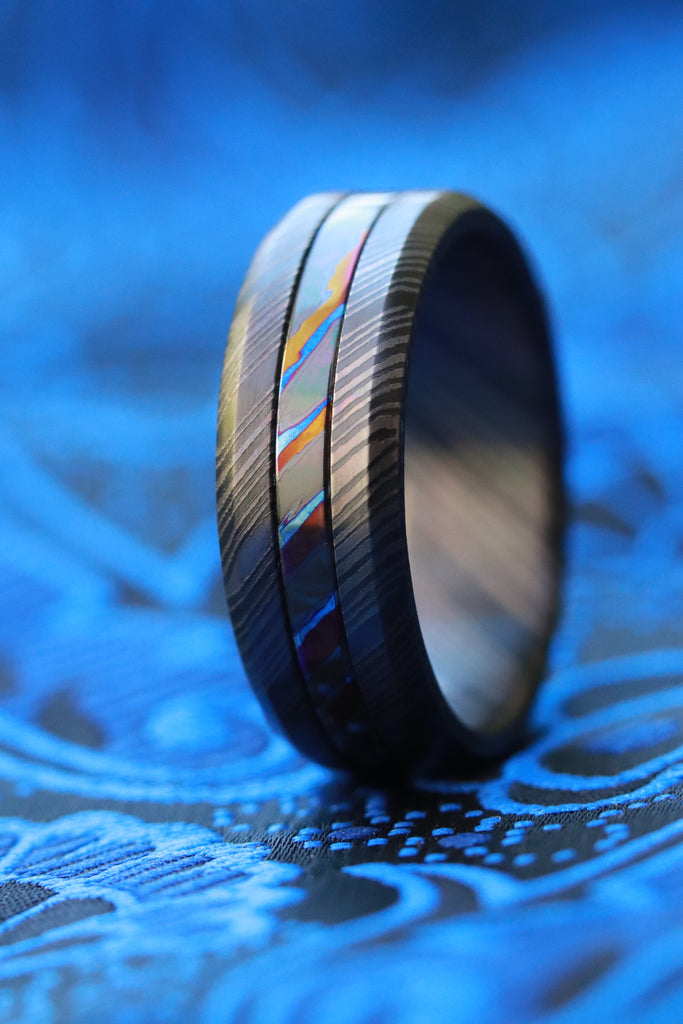 GRY8 NBZR " Limited Edition Series-8mm niobium zirconium ring, black r ...