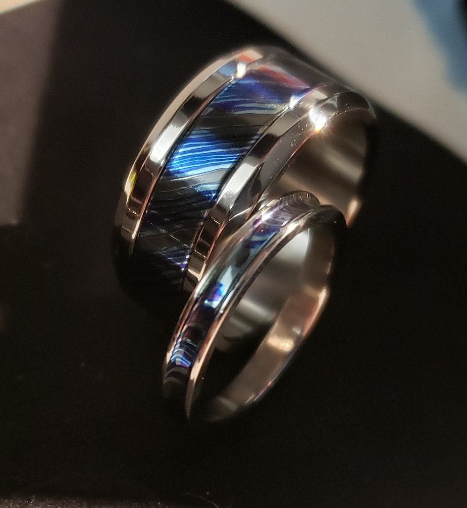 His & hers Grayson Ring set - ZrTi his and hers ring set (Grayson Blue ...
