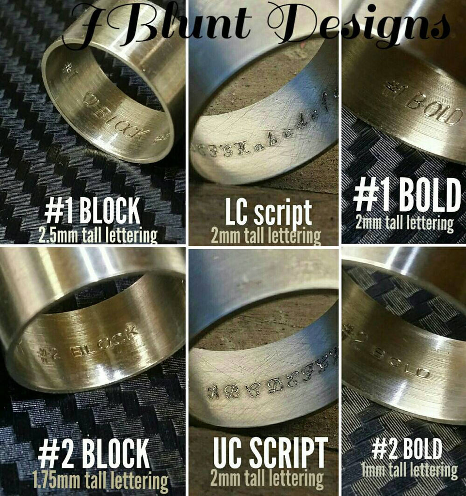 Inside ring engravings ,script, block, greek lettering, inside ring en ...