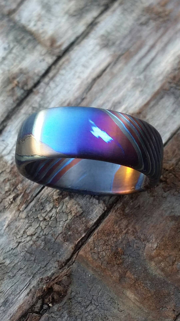 LIMITED EDITION***Solid Black Timascus ring 8mm (semi-polished) timasc ...
