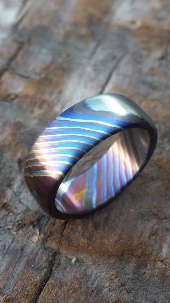 LIMITED EDITION***Solid Black Timascus ring 8mm (semi-polished) timasc ...